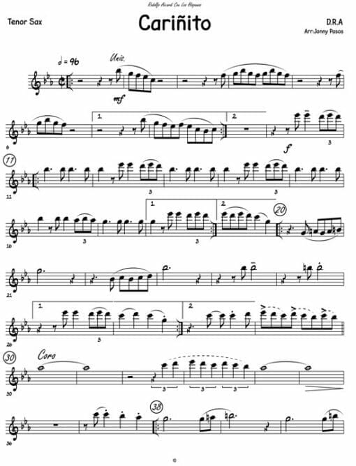 Cariñito - Los Hispanos | Partituras para Combo Orquesta