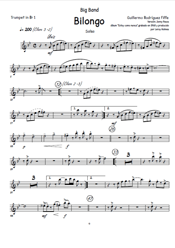 Bilongo - Mambo para Big Band » Latin Music Score