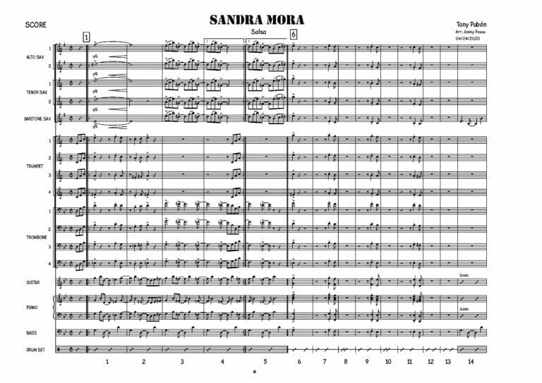 Partituras de Sandra Mora PDF - Salsa para Big Band » Latin Music Score