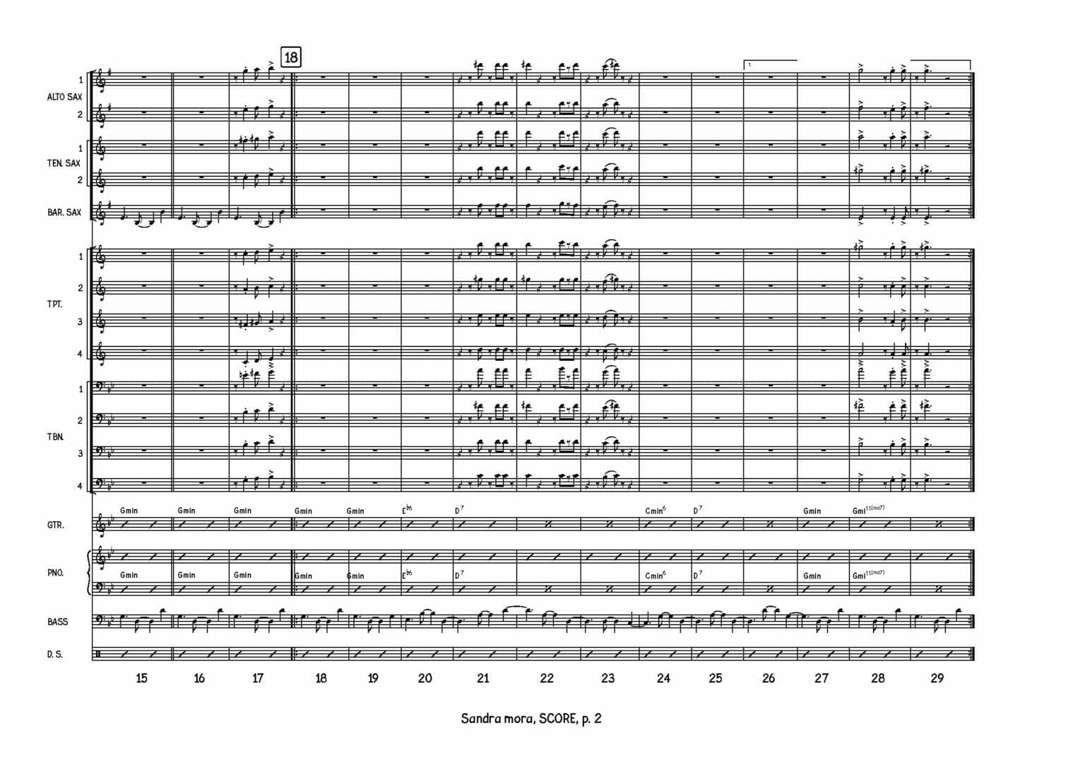Partituras de Sandra Mora PDF - Salsa para Big Band » Latin Music Score